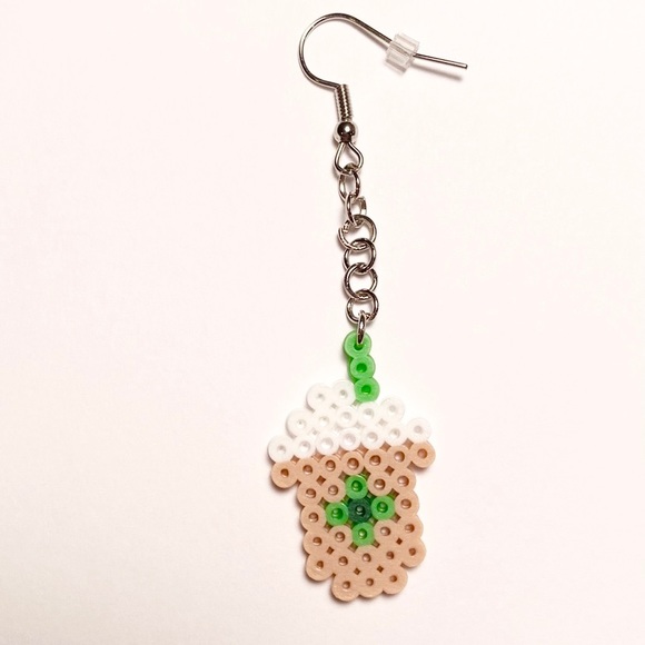 Jewelry | Handmade Mini Perler Bead Greentan Starbucks Drink Inspired ...